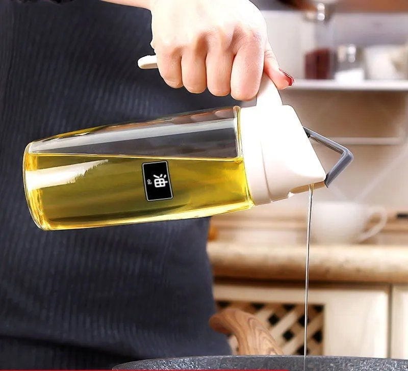 Jual ERCHAN Botol Minyak 630ml Kecap cuka kaca tebal dgn tutup otomatis ...