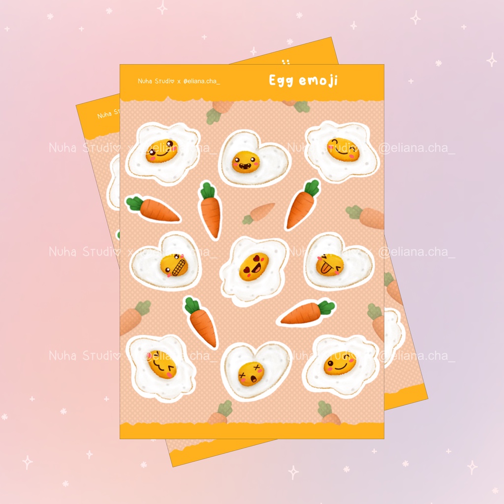 Jual Sticker by eliana.cha_ | Egg emoji telur mata sapi wortel ...