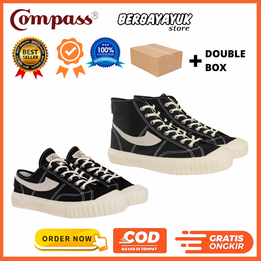 Jual Sepatu Compass Vintage Low/High Black White - Original (BNIB ...