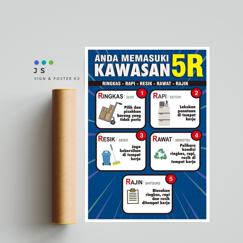 Jual POSTER SAFETY K3 KAWASAN 5R | Shopee Indonesia