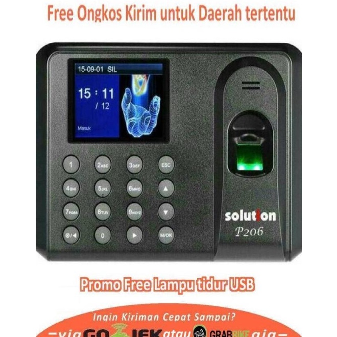 Jual Mesin Absensi Solution Finger Print Sidik Jari P206 | Shopee Indonesia