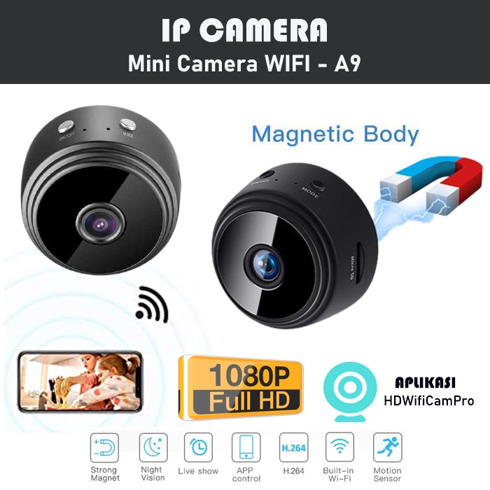 Jual Ip Camera Mini Wireless A9 HD 1080P - Mini Spy Camera Wifi ...