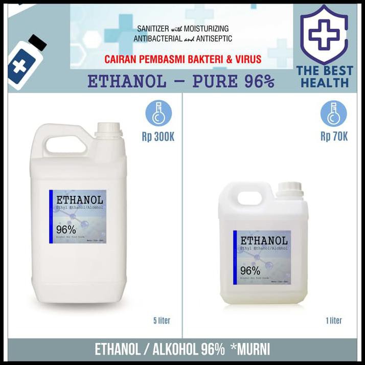 Jual Ethanol Pure - Alkohol 96% @1 Liter | Hospital Grade | Shopee ...
