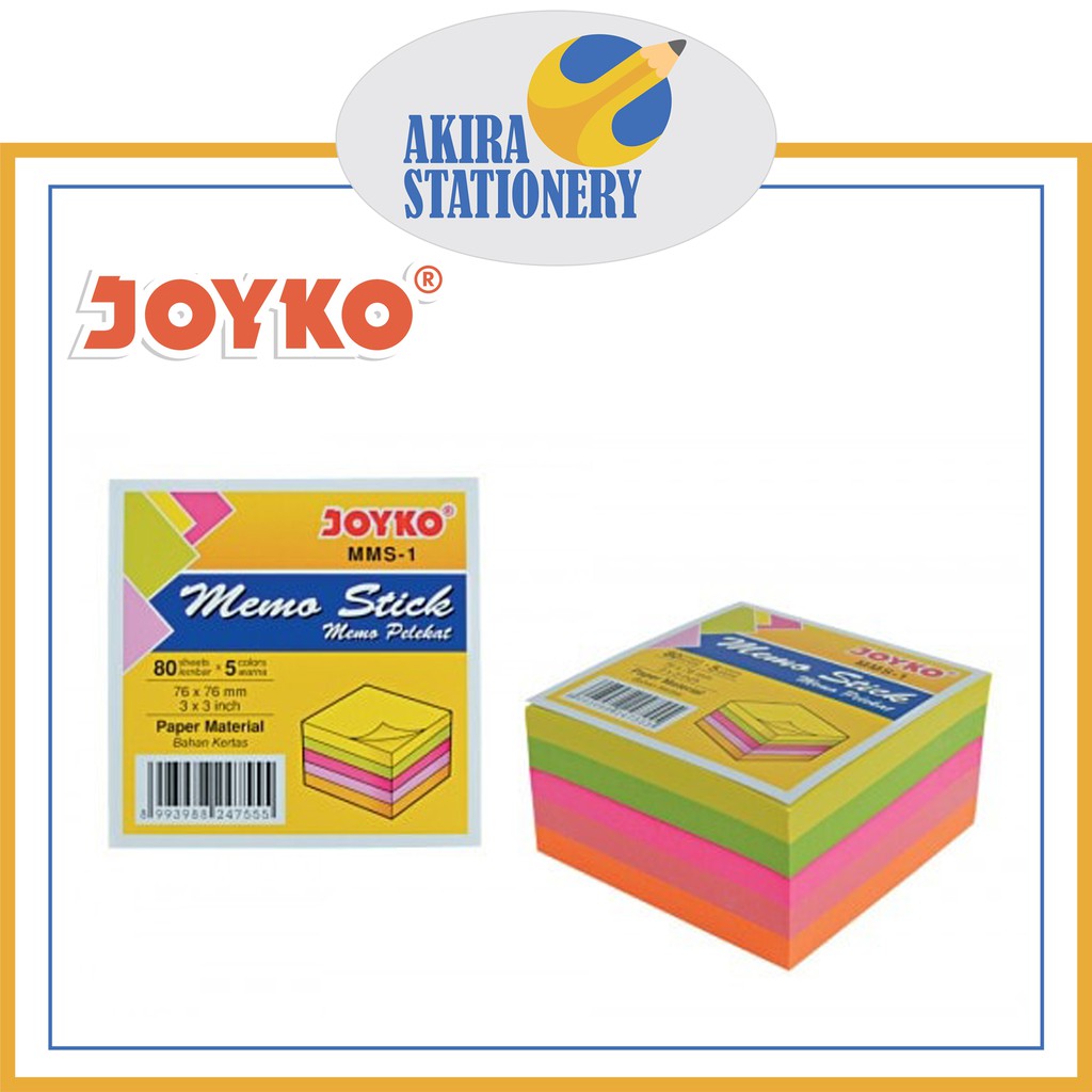 Jual Sticky Note JOYKO MMS 1 [ 5 Warna ] Kertas Memo Tempel MMS-1 ...