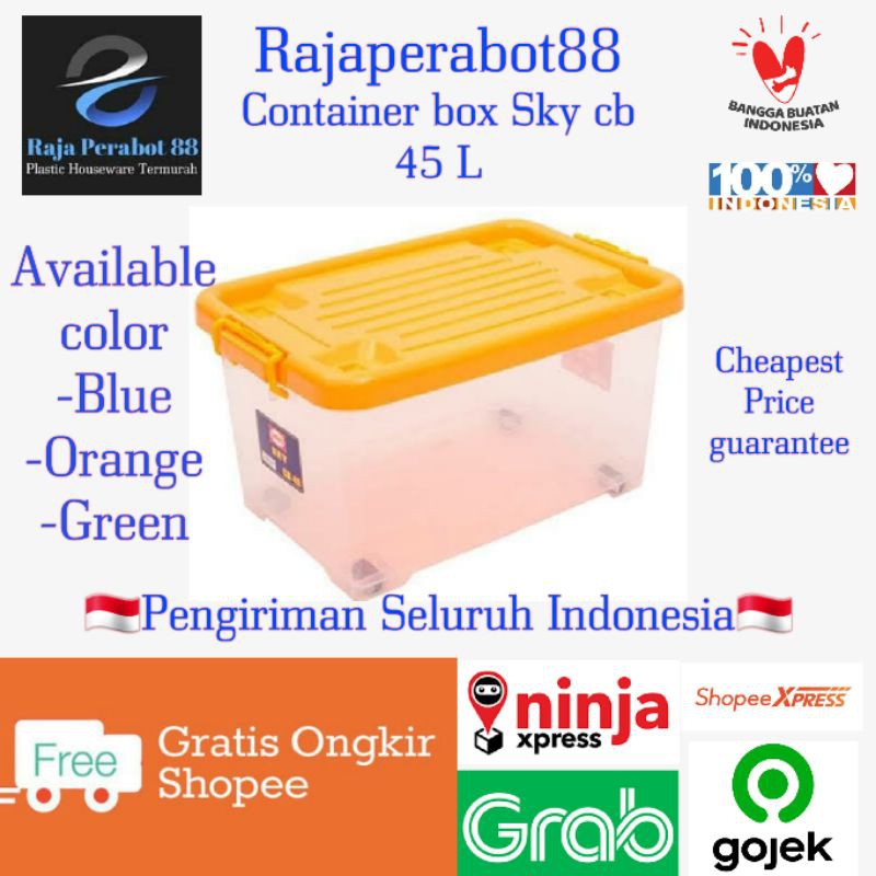 Jual Shinpo Sip 111 Container Box Sky CB 45 Liter Kotak Roda | Shopee ...