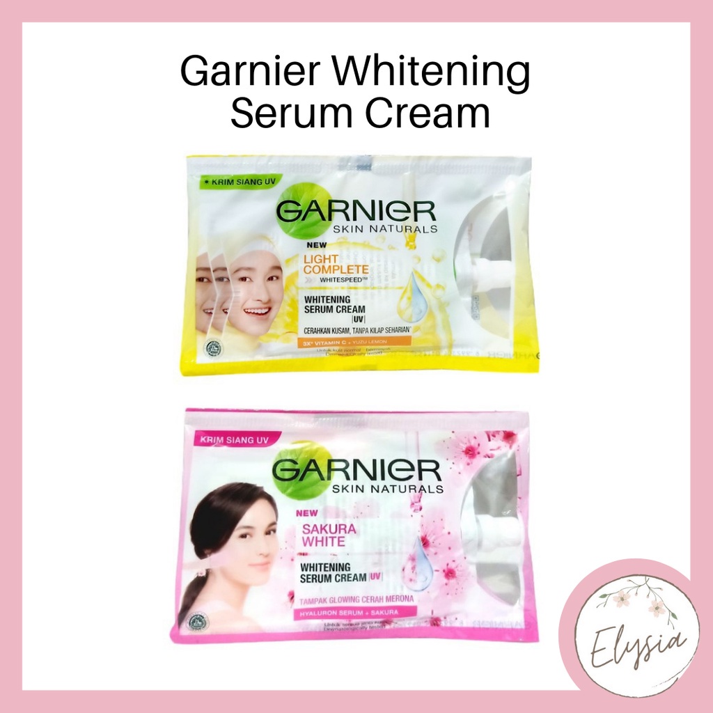 Jual Garnier Light Complete Cream Sachet 7 ml & Sakura Day Cream Sachet ...