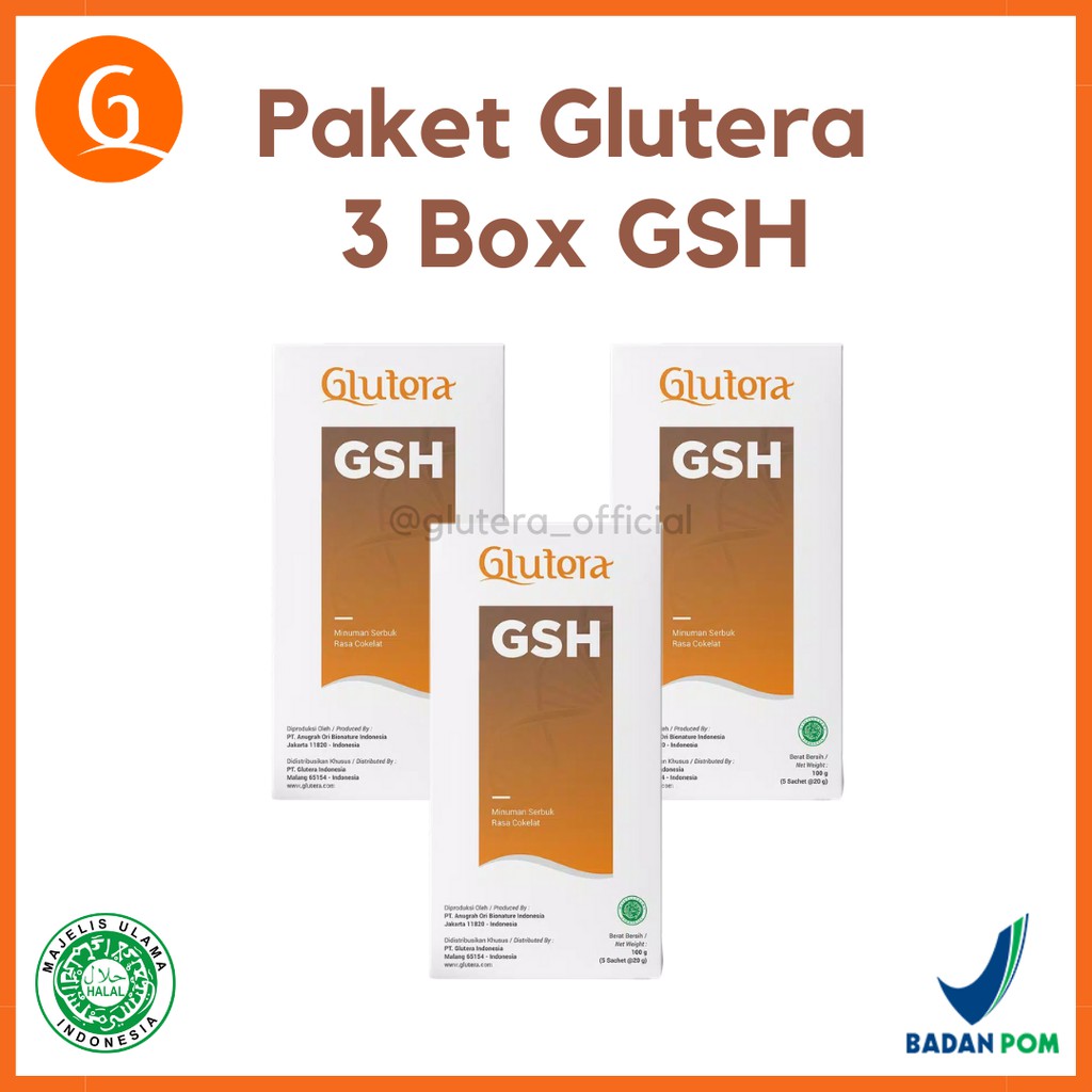 Jual [COD] PAKET GLUTERA GLUTATHIONE (GSH) - 3 BOX (15 SACHET ...
