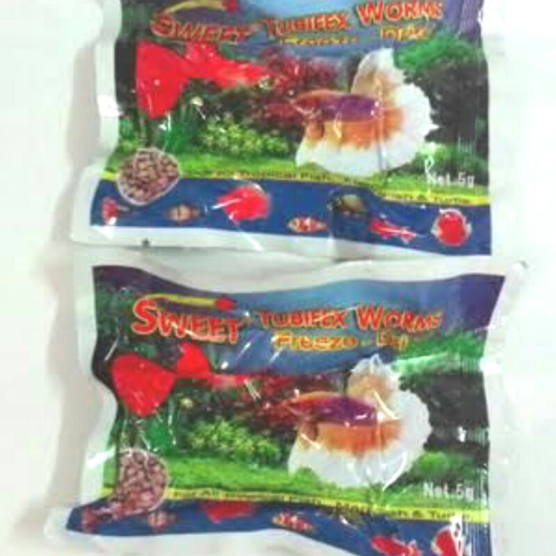 Jual pakan ikan cacing kering makanan ikan cupang guppy koi koki kura ...