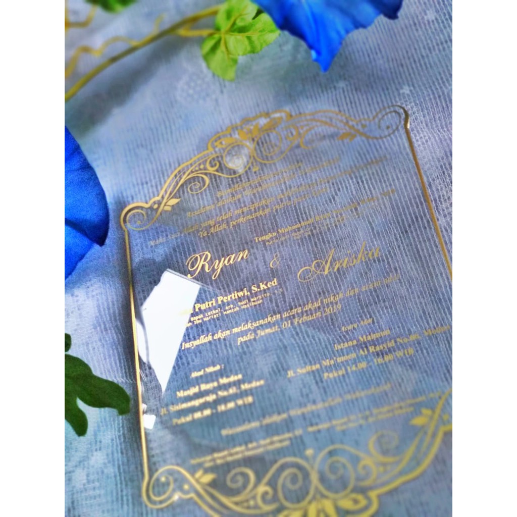 Jual Undangan akrilik sablon 1-2 warna | Shopee Indonesia