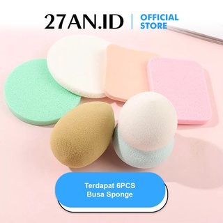 Jual (27AN.ID) Beauty Blender H88 Sponge Bedak Isi 6 Pcs Powder Puff ...