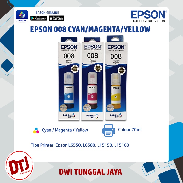 Jual Tinta Epson 008 Cyan / Magenta / Yellow Original | Shopee Indonesia