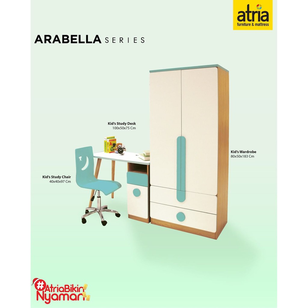 Jual Atria Meja Belajar Set Arabella Green | Shopee Indonesia