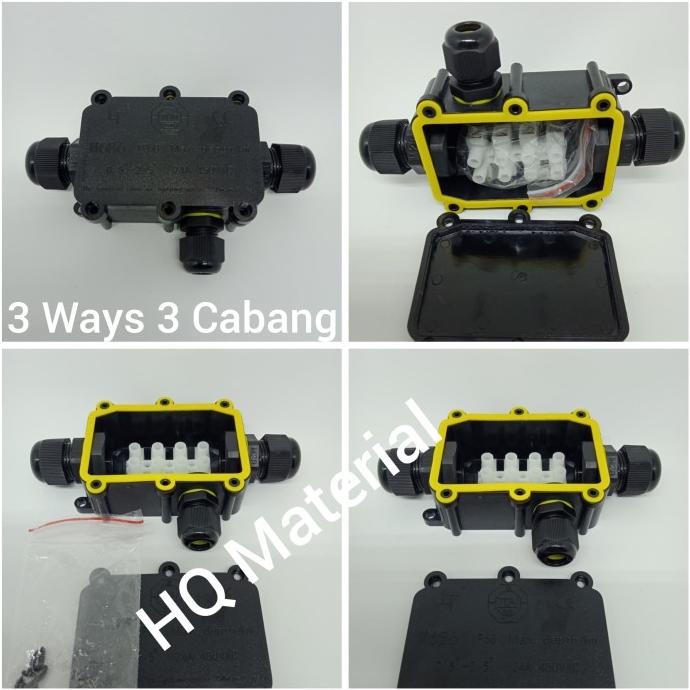 Jual Junction Box Connector IP68 konektor Sambungan Kabel Waterproof 3 ...