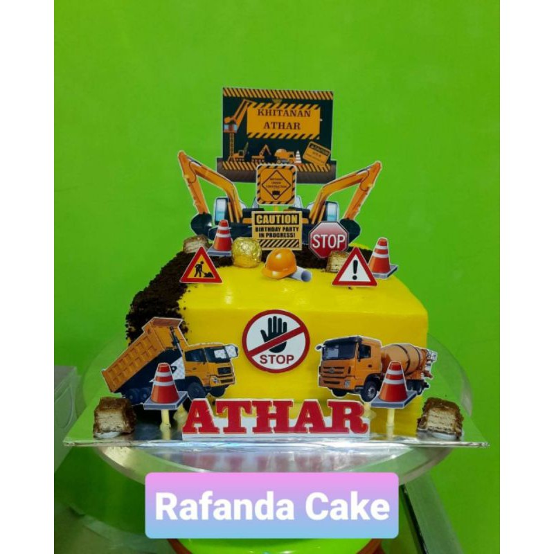 Jual topper exavator toper kue beko ulang tahun bisa pake nama | Shopee ...