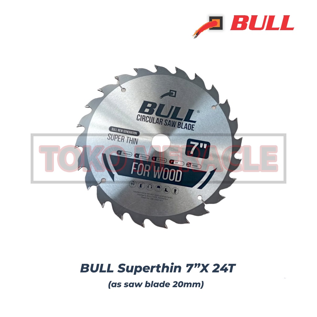 Jual BULL Circular saw blade 7" 24T / Bull Mata Circular / Serkel ...