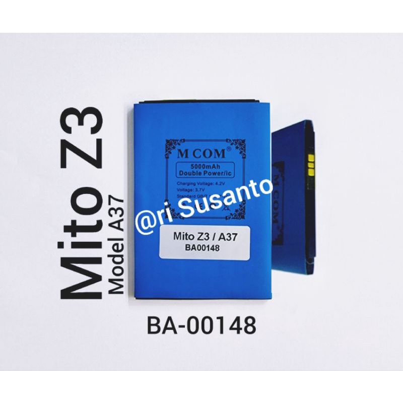 Jual Baterai MCOM for Mito Z3 model A37 BA-00148 Double Power 5000mAh batere batre batrai ...