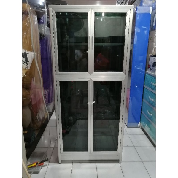 Jual rak piring full box / lemari piring / lemari dapur alumunium ...