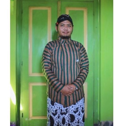Jual SURJAN LURIK TENUN JOGJA SURJAN JAWA KLASIK WARNA COKLAT KOMBINASI ...