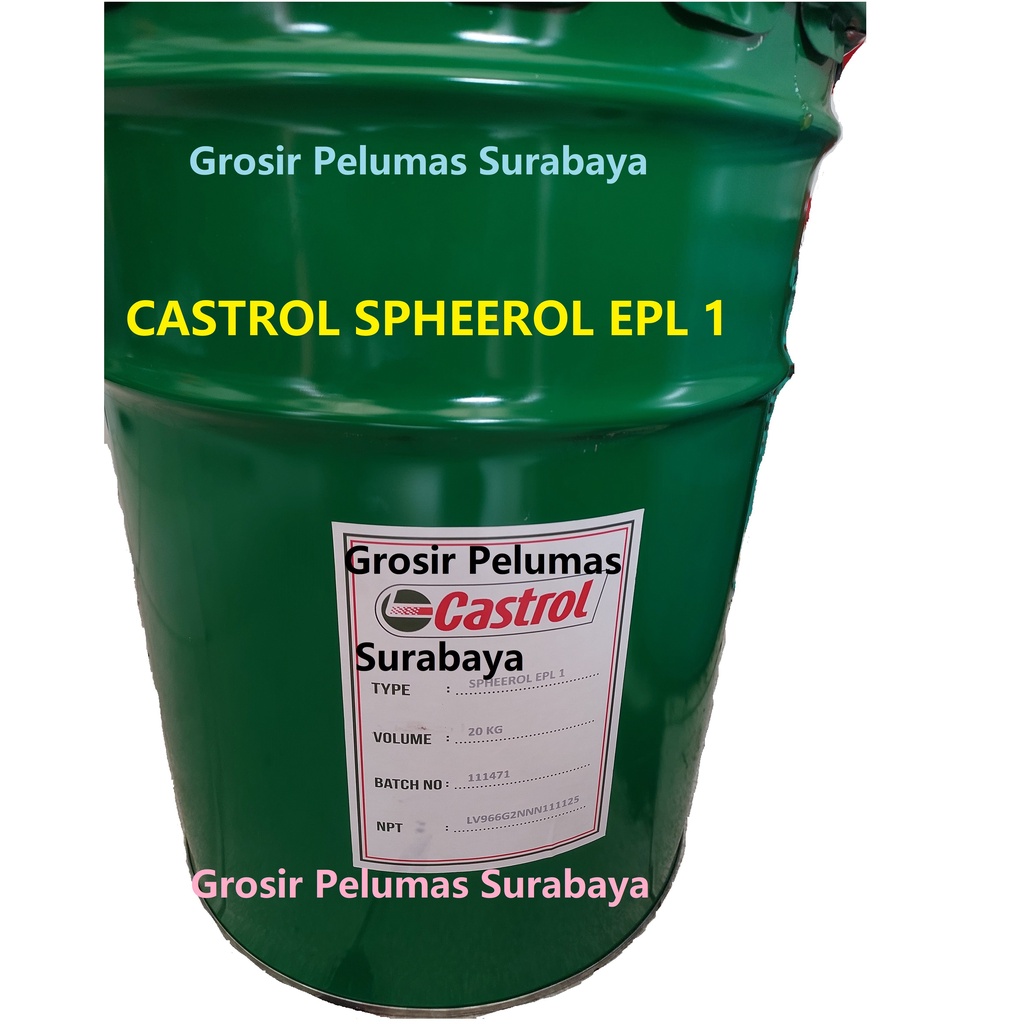 Jual Grease Lithium EP 1 CASTROL SPHEEROL EPL 1 Pail Gemuk Stempet ...