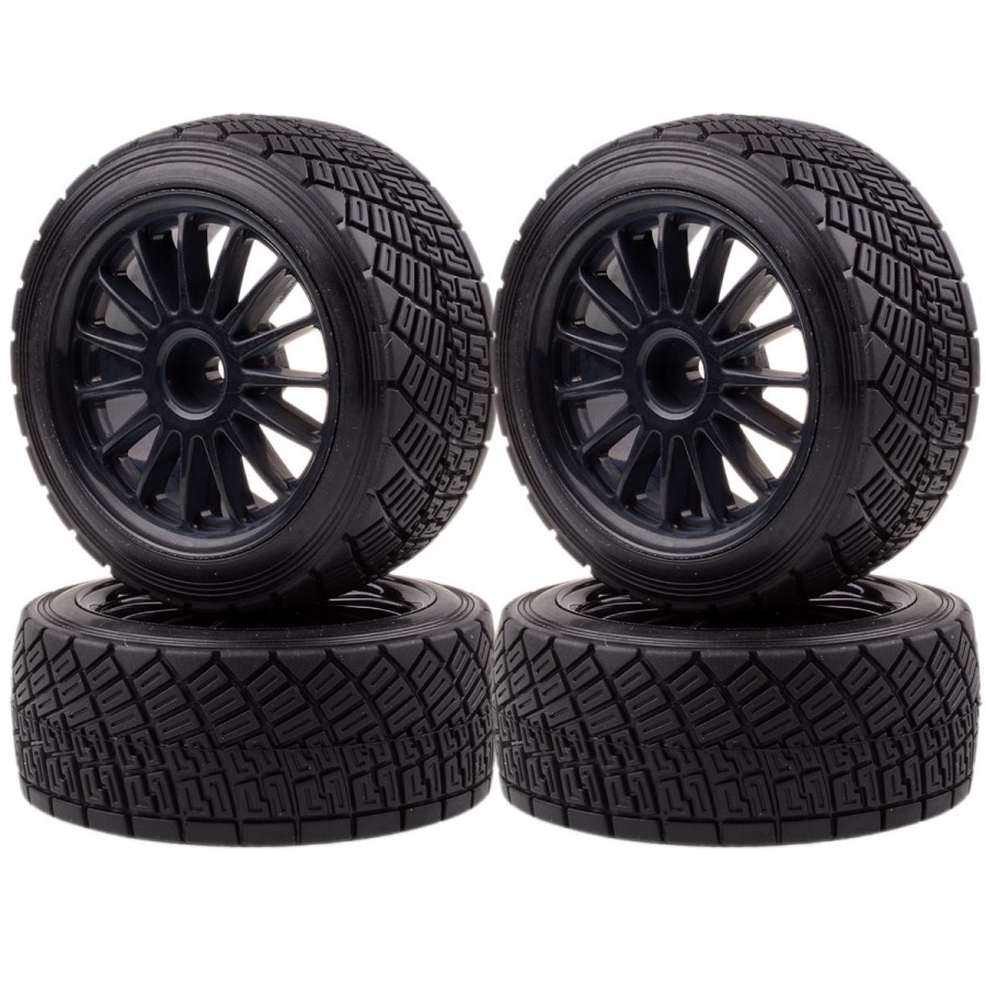 Jual Ban Rally Rubber Tires Wheel Rim Off Road Rc Car 1/10 tamiya tt01 ...