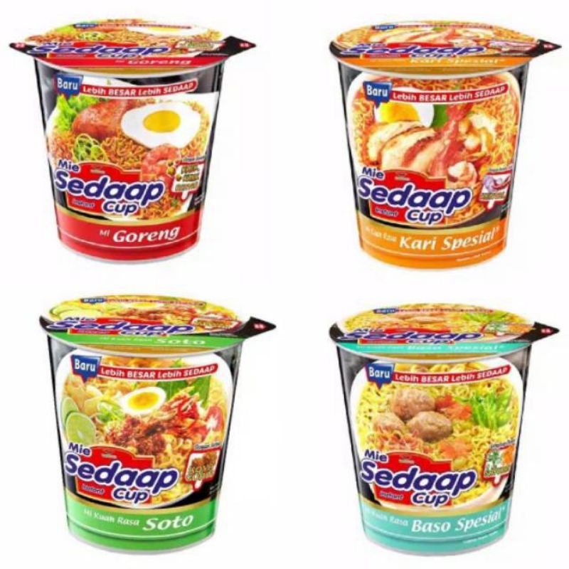 Jual MIE SEDAP CUP GORENG SOTO BASO SPESIAL SELECTION KOREAN SPICY ...