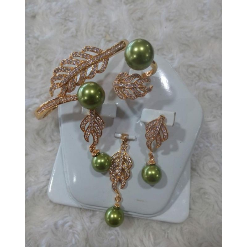 Jual PERHIASAN MUTIARA LOMBOK MODEL DAUN|RHODIUM LAPIS EMAS MUTIARA ...
