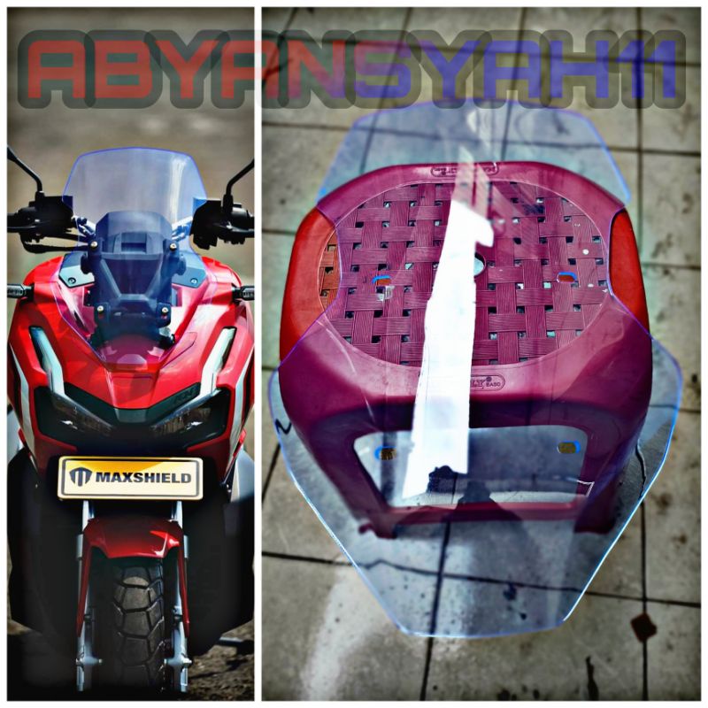 Jual VISOR WINDSHIELD HONDA ADV150 MODEL STANDARD WARNA BENING BIRU ...