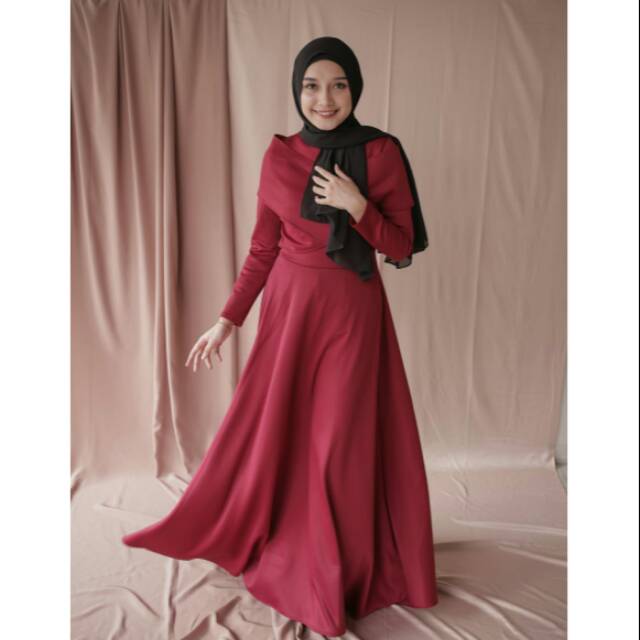 Jual SABRINA DRESS/GAUN KONDANGAN/GAUN SIMPEL LEBARAN | Shopee Indonesia