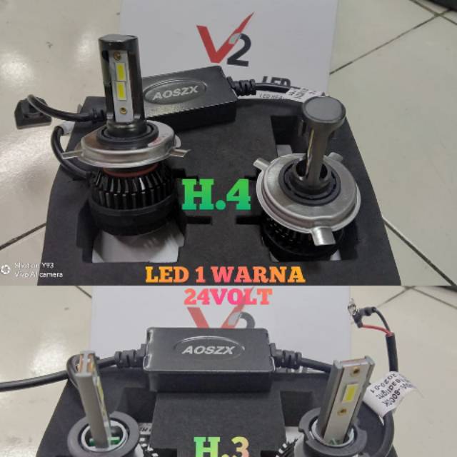 Jual LAMPU LED H4.24VOLT 36WAT HARGA 1PASANG(KANAN.KIRI)6000K | Shopee ...