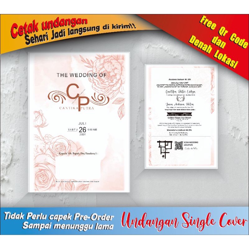 Jual undangan pernikahan / undangan pernikahan murah / undangan pernikahan aesthetic / undangan ...