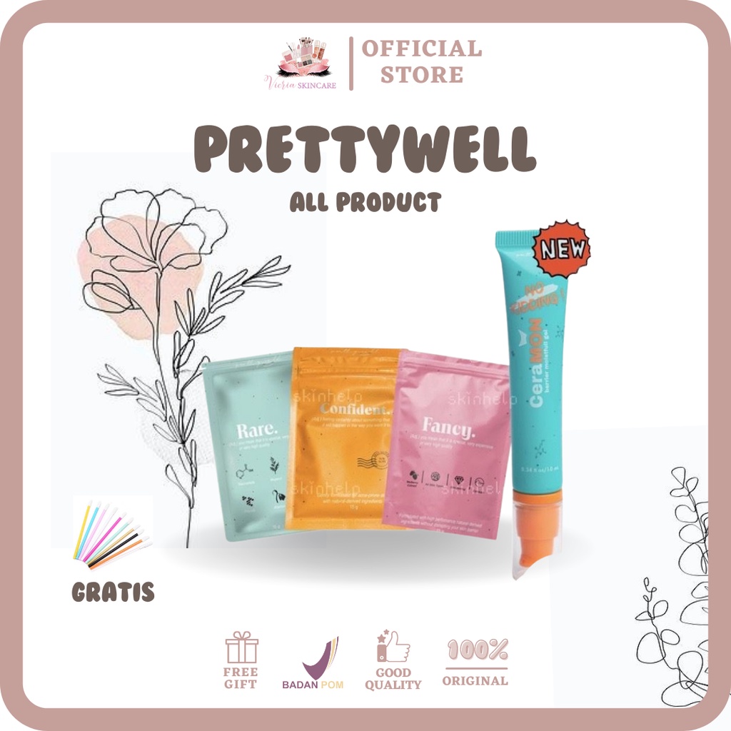 Jual Prettywell all product ceramon moisturizer barrier gel with salmon dna masker confident ...