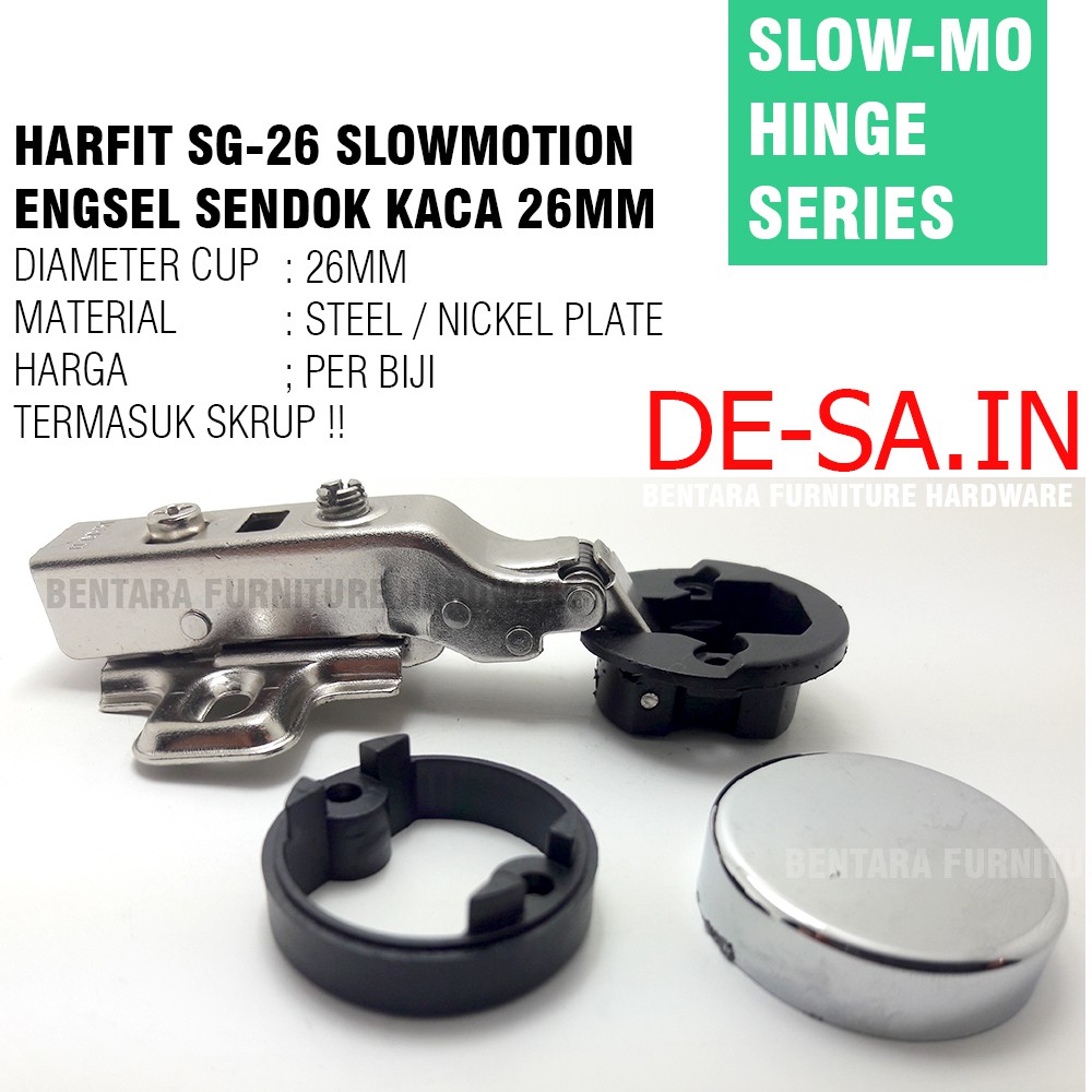Jual HARFIT SG SERIES - 26M ENGSEL KACA CLIP ON SOFT CLOSE SLOW MOTION ...