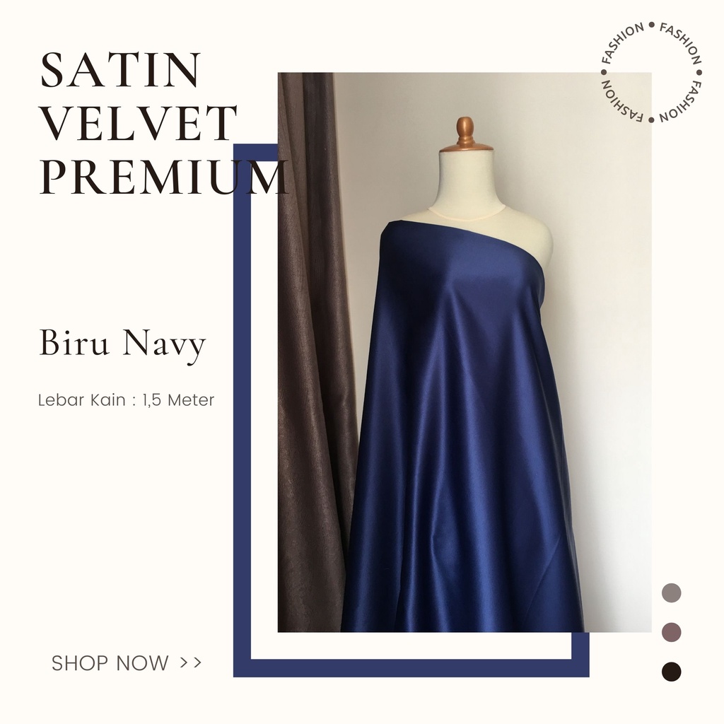 Jual Bahan Kain Furing Meteran Satin Sateen Silk Velvet Premium Warna ...