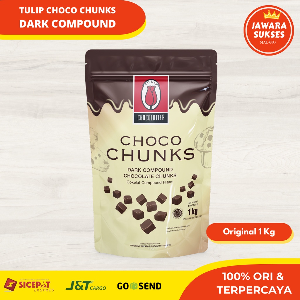 Jual Tulip Choco Chunks 1 Kg | Dark Compound Cube | Choco Chunk ...