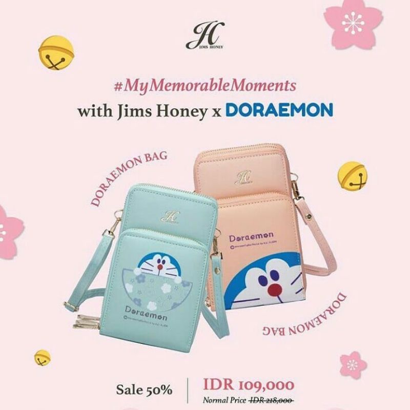 Jual JIMS HONEY JH DORAEMON MINIBAG MINI BAG TAS KECIL TAS HP KARAKTER ...