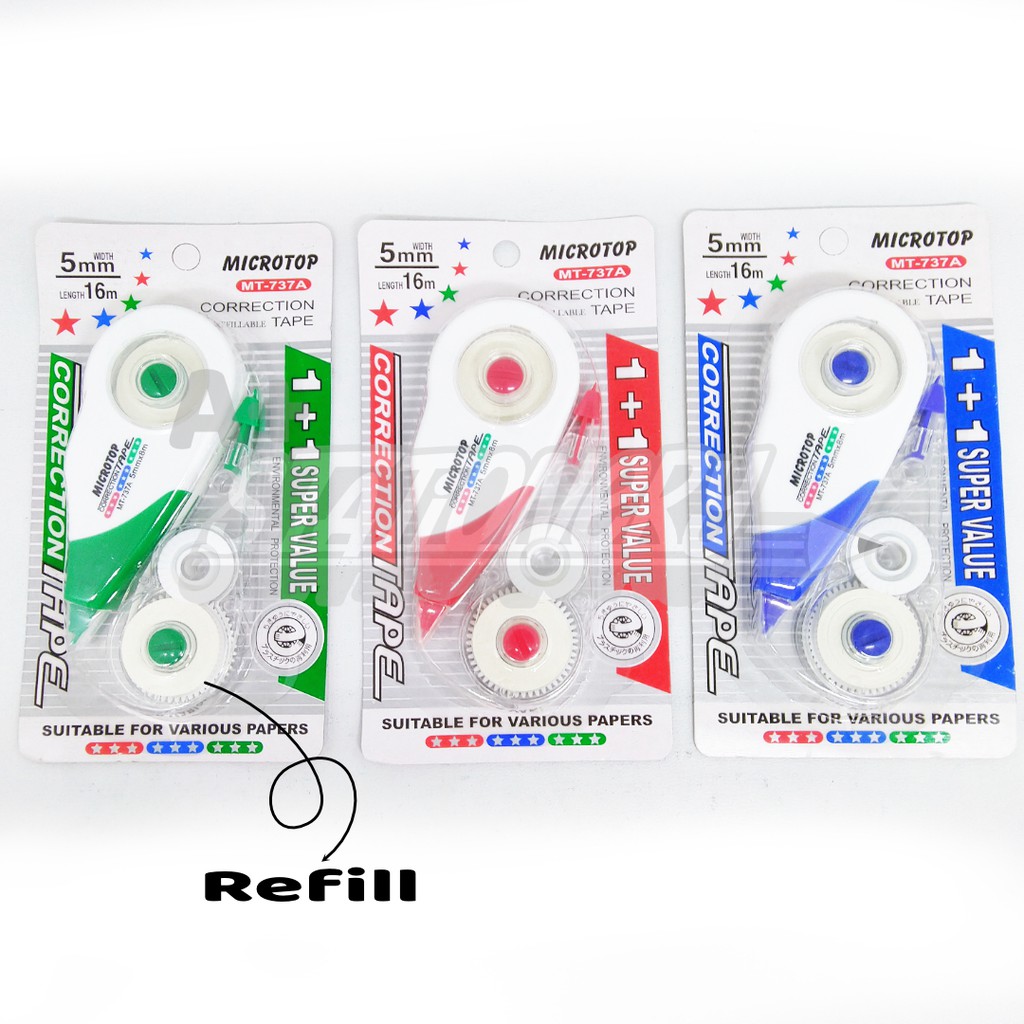Jual [A+] Correction Tape + Refill MT 737 | Tipex Kertas Bagus | Tipex ...