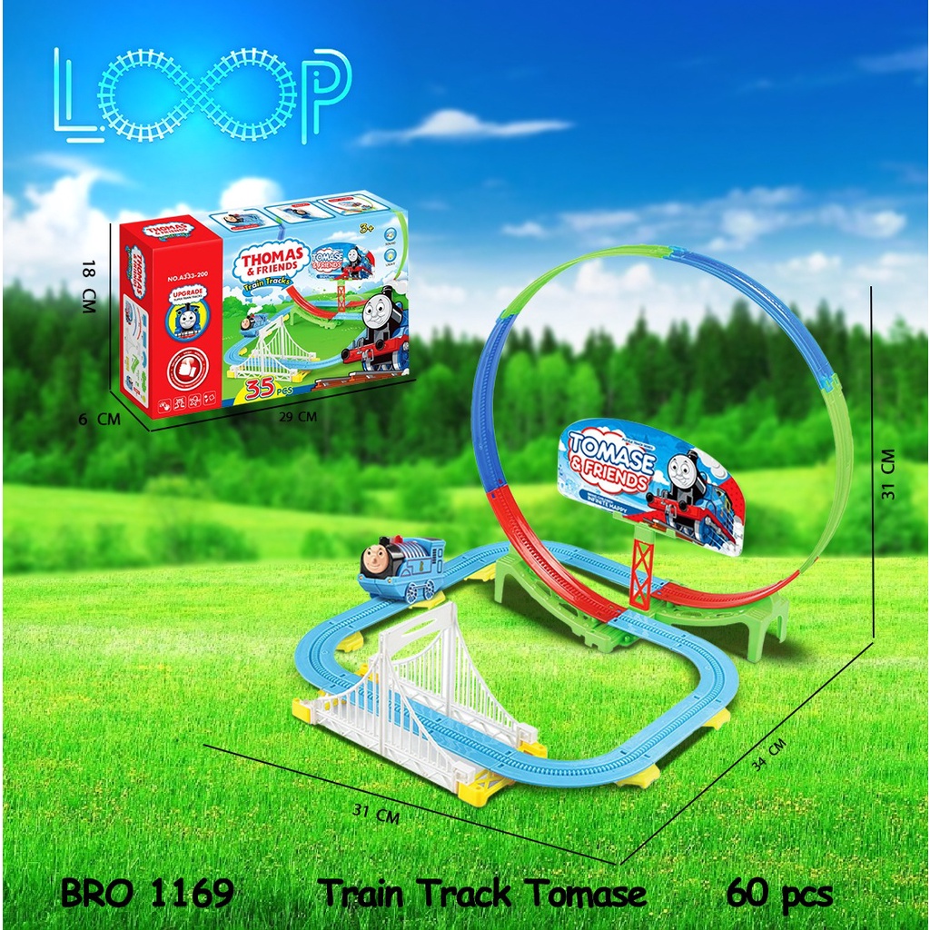 Jual BRO1169 Mainan Anak Kereta Thomas Train Tangga Slide Seluncur Perosotan Jalur Track LOOP ...