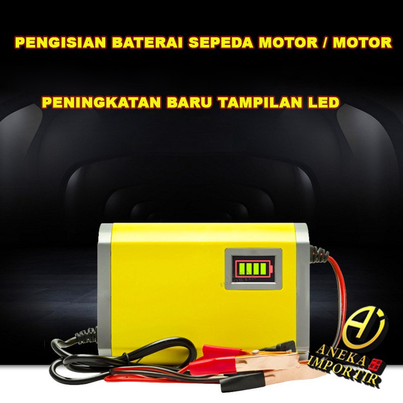 Jual Alat Cas Aki 2A 12V Motor Portable Accu Battery Charger Aneka ...