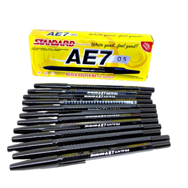 Jual [ERA] Bolpen pulpen standard AE7 Pena Bolpoin AE-7 (12pcs) | Shopee Indonesia