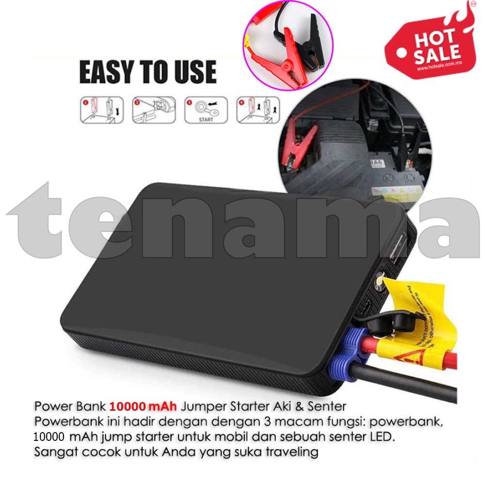Jual Portable Jumper Aki 12V 10000 mAh Mobil dan Motor Power Bank ...