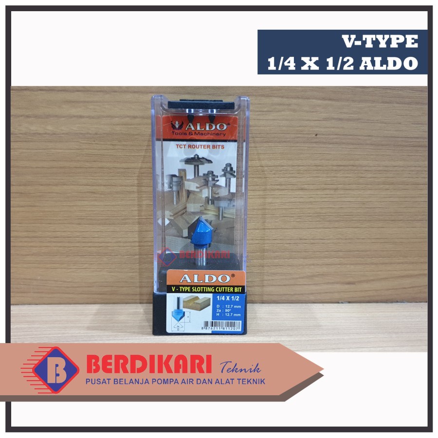 Jual ALDO Mata Profil V Type / V Groove 1/4 x 1/2 TCT Blade - Mata ...