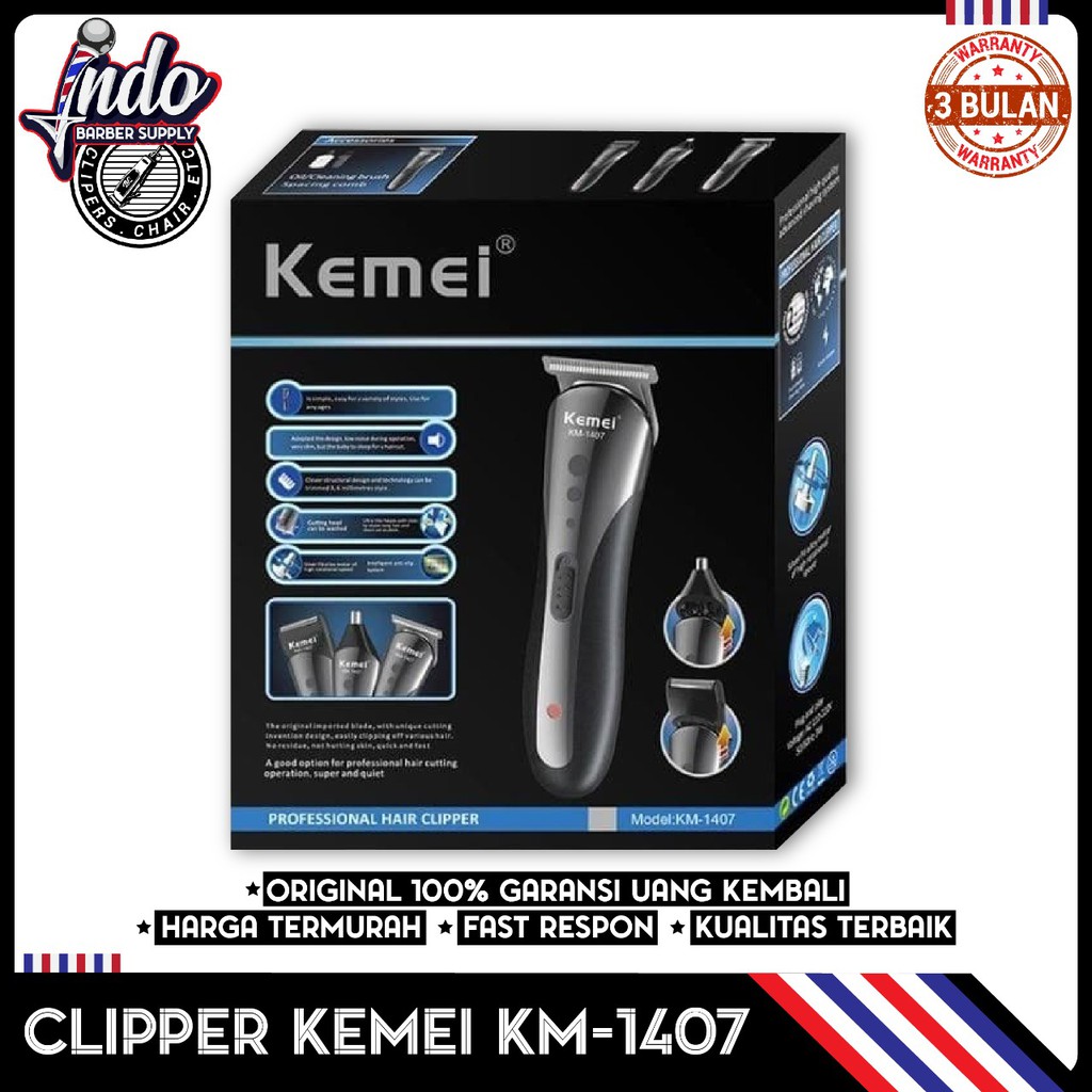 Jual KEMEI KM 1407 3IN1 MESIN CUKUR RAMBUT KUMIS BEWOK BULU HIDUNG / ALAT CUKUR RAMBUT ELEKTRIK ...