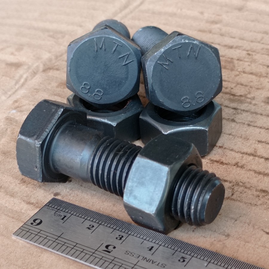 Jual BAUT BAJA M16 X 50 HTB GRADE 8.8 M16X50 KUNCI 24 PANJANG 5CM 5 CM 40MM PITCH 2.0 HITAM ...