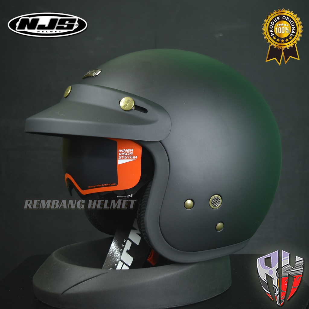 Jual HELM NJS NX-2 ORIGINAL SOLID BLACK DOFF PACKING BOX | Shopee Indonesia
