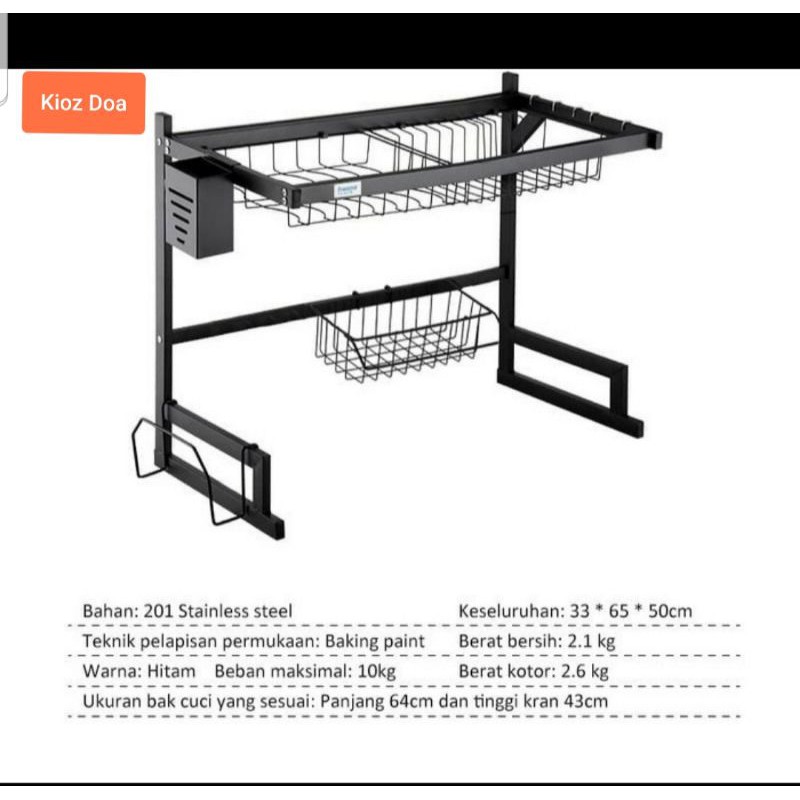 Jual Rak Dapur Serbaguna Ukuran 65 cm / Rak Piring Washtafel / Rak ...