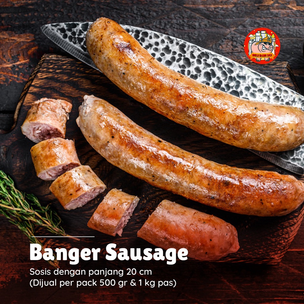 Jual BANGER SAUSAGE PORK SOSIS HOTDOG PANJANG 20 CM BABI BALI ASLI ...