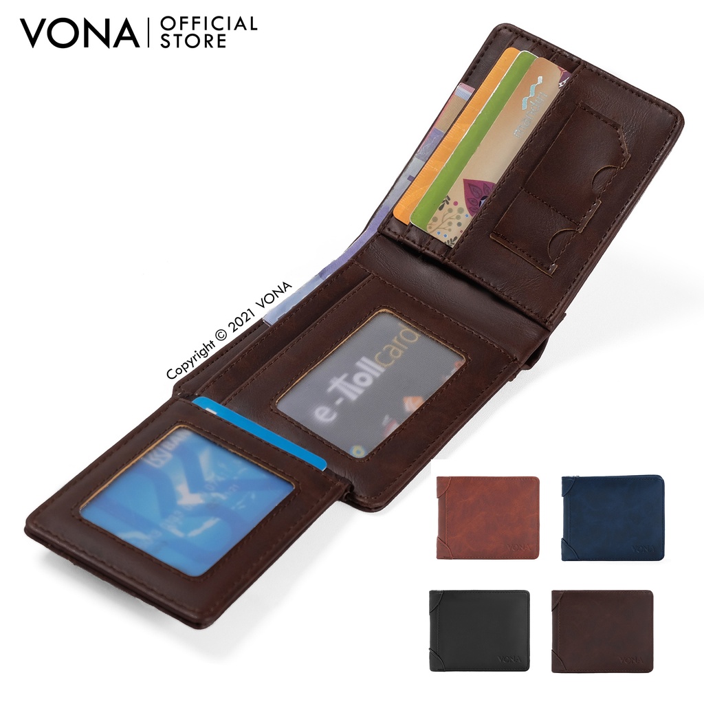 Jual VONA Carbon Wallet - Dompet Pria Lipat 3 Ruang Pendek Extra Slot ...