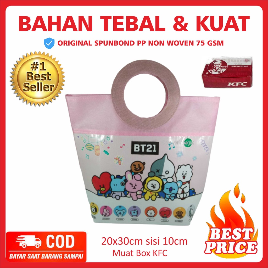 Jual Tas Souvenir BT21 Pink Pegangan Bulat Tas BTS BT21 Unik | Shopee ...