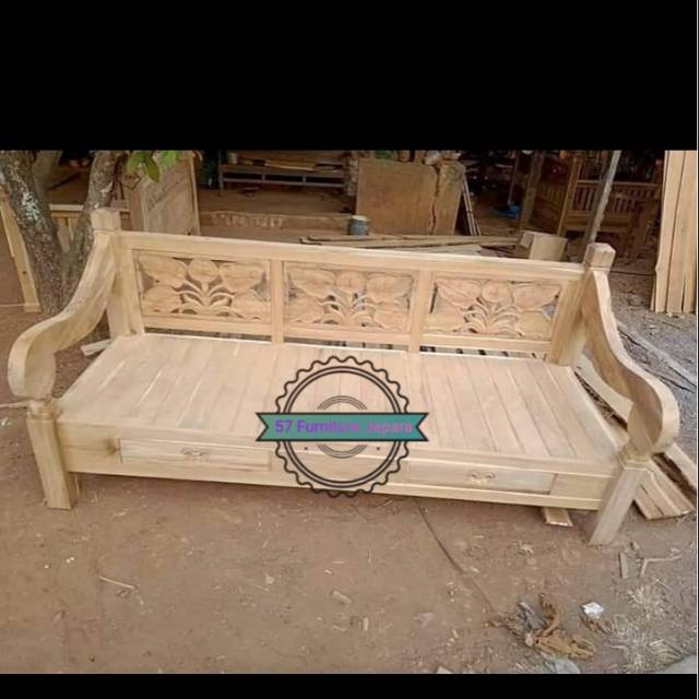 Jual Bangku bale bale resban klasik pajangan kayu jati - kursi tamu ...
