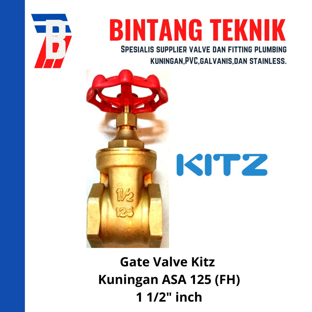 Jual Gate Valve Kitz Kuningan 1 1/2" inch | Shopee Indonesia